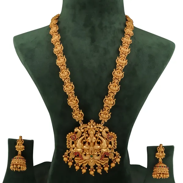 Vihaa Jewellery vihaajewellery gold plated long haram laxmi temple ...