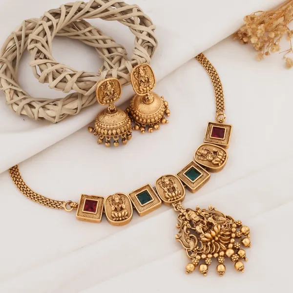 Vihaa Jewellery Gold Plated Traditional Temple Necklace Wedding Party ...