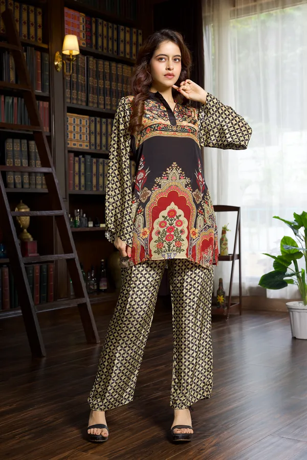 Wama Trendz Black Arch Print Co-ord Set. Price in India - Buy Wama ...
