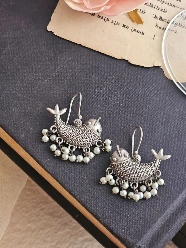 BINNI Binnis Wardrobe German Silver Fish Hook Earrings Price in India ...