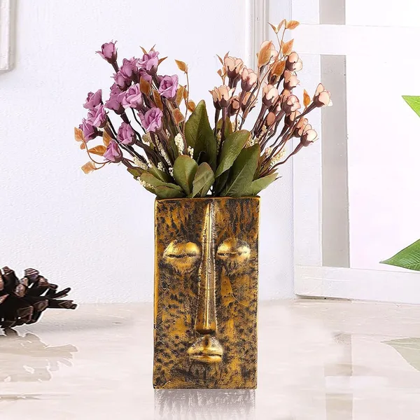 GiftsBazaar Ancient Face Design Flower Vase Showpiece | Antique Item ...
