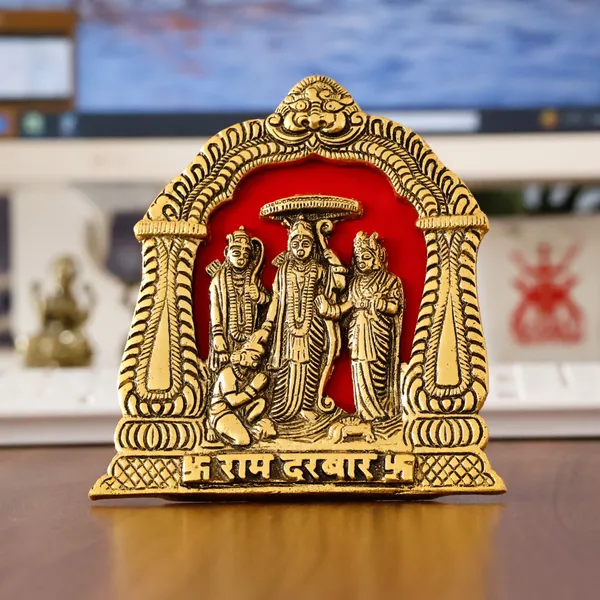 Kridaykraft Metal Shri Ram Darbar Statue Murti Religious Idol for Wall ...