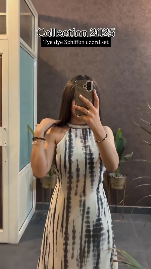 SAMVRITA Elegant Storm Tie-Dye Chiffon Coord Set Price in India - Buy ...