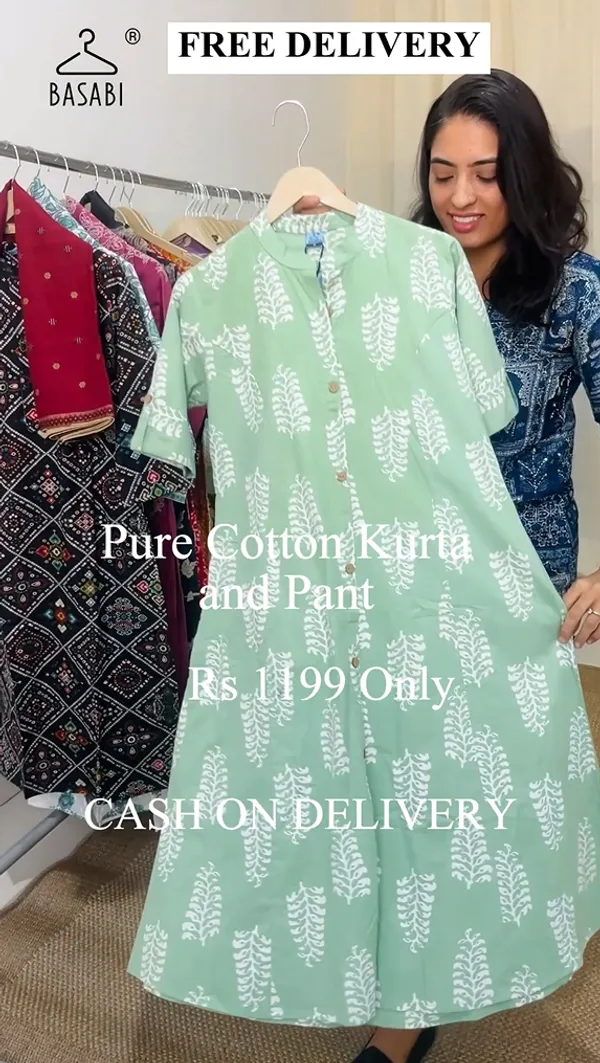 BASABI APPARELS Pure Cotton Kurta and Pants Price in India - Buy BASABI ...