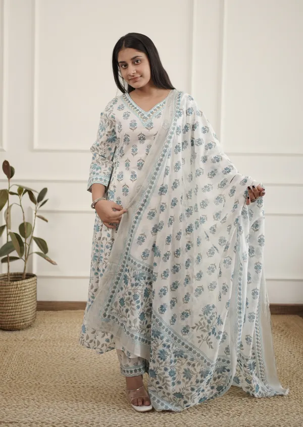 BASABI APPARELS Pure Cotton Kurta and Pants with Dupatta Price in India ...