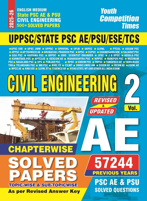 Yctbooks AE Civil Engineering Vol.2 Chapterwise Solved Papers 2026 English Medium Price in India ...