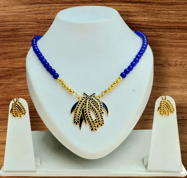 BG gold Assamese Traditional Copper Based Blue Kopou Ful Moni Tassel ...