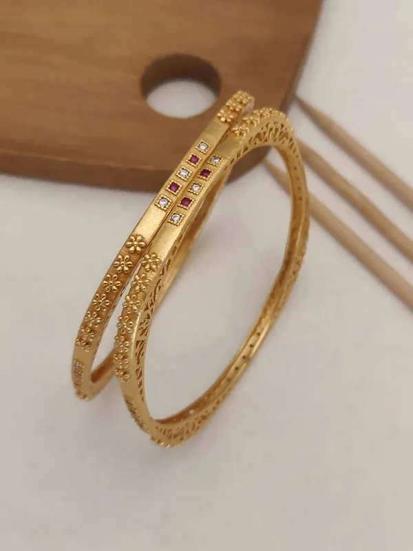 Trendz Jewellery Stylish Square Shape Bangles With Micro Gold AD ...