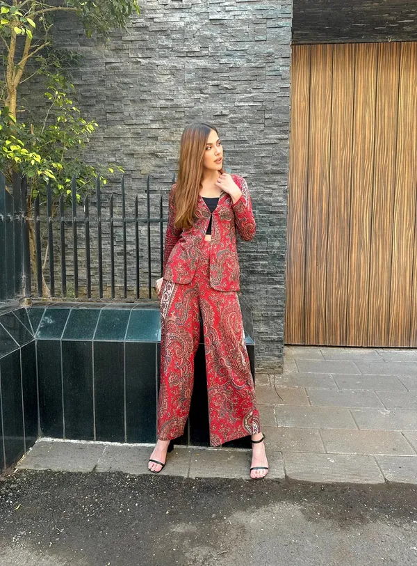 Libasa Red Paisley Cotton Printed Co-ord Set Price in India - Buy Libasa Red Paisley Cotton ...