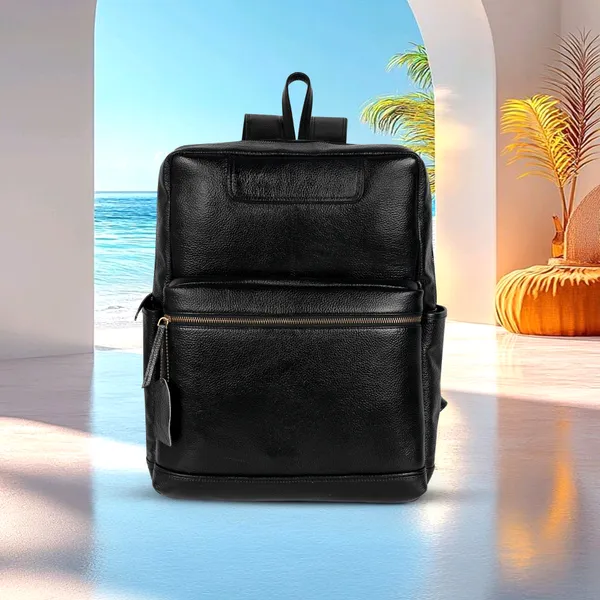 LEATHER VILLA Top Grain Natural Leather Laptop Backpack Bag For Men ...