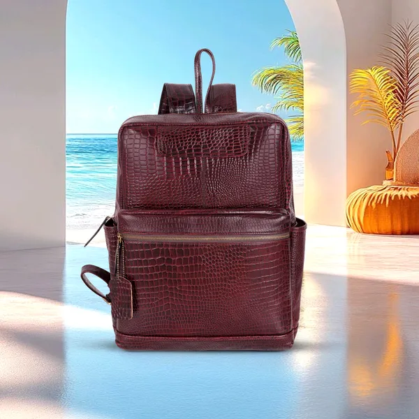 LEATHER VILLA Top Grain Natural Leather Laptop Backpack Bag For Men ...