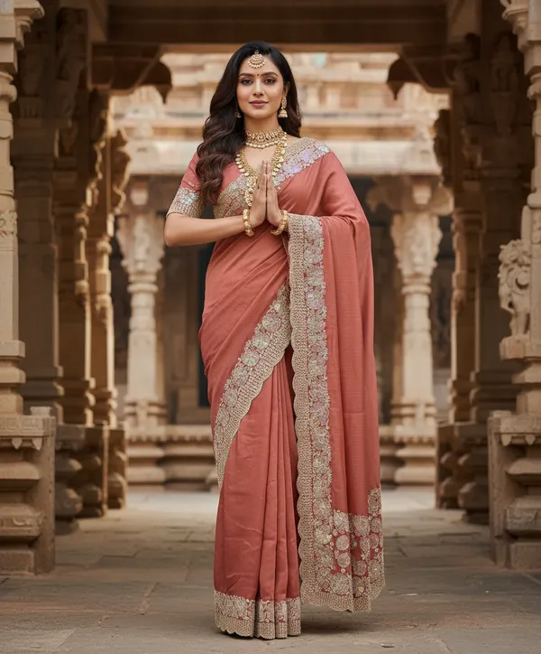 Maasari Shimmer Sitara Fabric sarees with Beautiful Embroidery ...