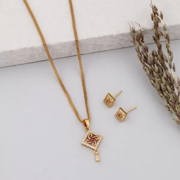 Grisha Jewellery Classic Design AD Diamond Copper Micro Gold Plated ...