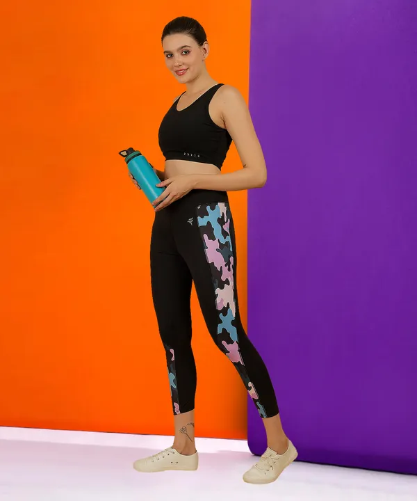 N-Gal FYTTE Dry Fit Side Patch Print Athletics Workout Sports Leggings Tights for women Price in ...