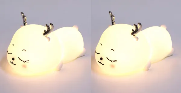 GROEIEN Pack of 2 | Horn Cat Touch Silicone Night Lamp for Bedroom ...