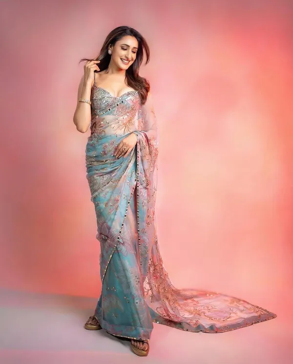 RAJGHARANA Sky Blue Mirror Embroidered Designer Saree Price in India ...