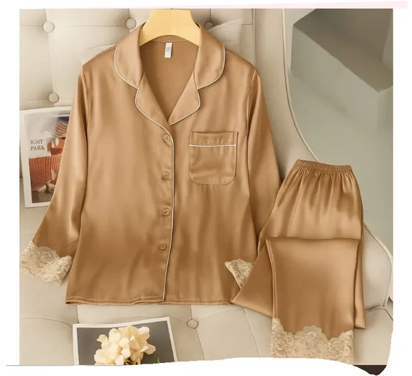 Ysobel Quesha dream satin co- ord- set add lace (Faux silk) Price in ...
