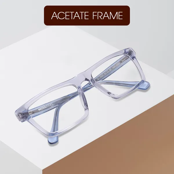PETER JONES EYEWEAR Blue Acetate Large Braod Style Premium Spectacle ...