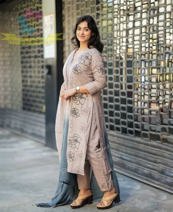 Dhun Fashion Jaipur Pure cotton khadi embroidery suit set Price in ...