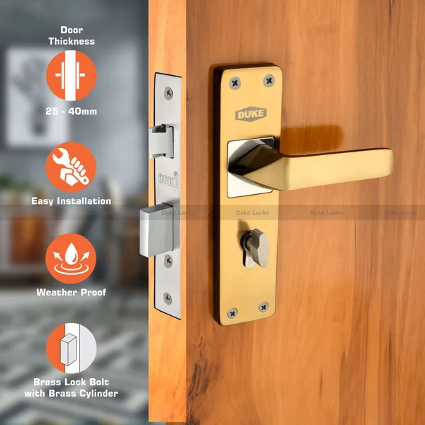DUKE DUKE 8 INCH Mortice Handle Cylindrical Door Lock 200mm (MH630 BG ...