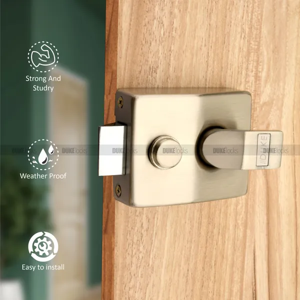DUKE DUKE Door Latch Lock Stainless Steel Rim Lock 1CK 3 Brass Keys ...