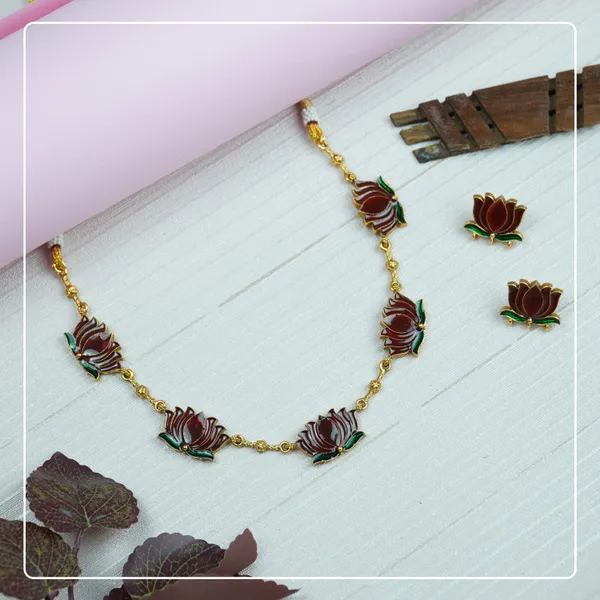 PINAK JEWEL Pinak Jewel Trendy Lotus Necklace for Women Price in India ...