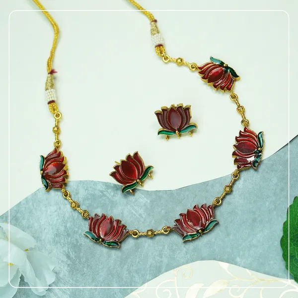 PINAK JEWEL Pinak Jewel Trendy Lotus Necklace for Women Price in India ...