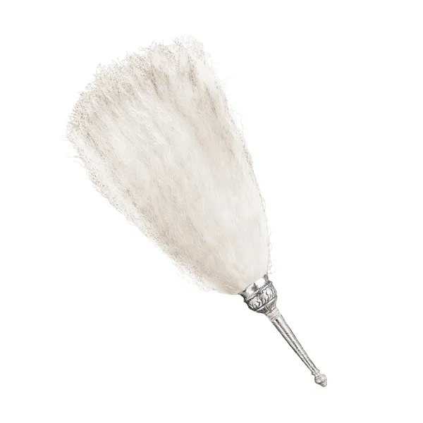 MAYAPURI MAYAPURI White Chaur Sahib with Elegant Handle for Mandir and ...