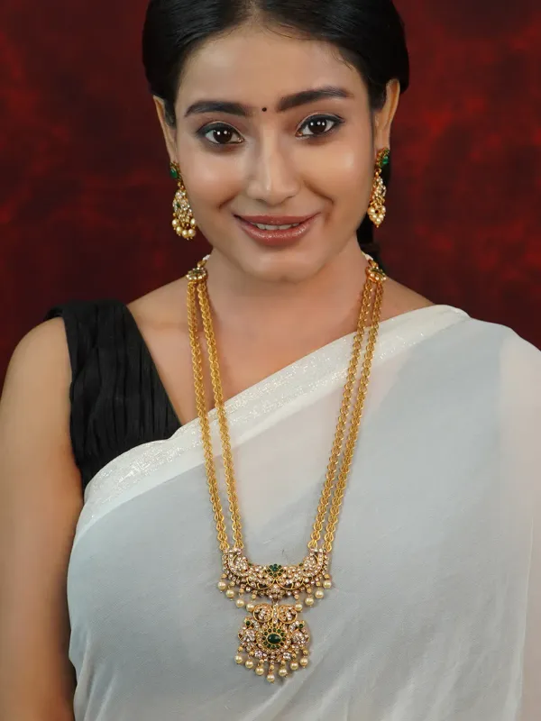 BHARGAV ARTS Shimmering Glittering Green Jewellery Long Sets Price in ...