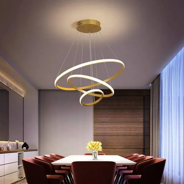 Spark world LED Pendant Chandelier, Gold Light (Pack of 1) Chandelier ...