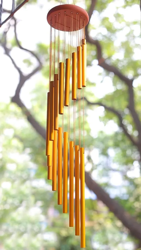 PARADIGM PICTURES Golden 18 pipes Wind Chimes For Home Decor Price in ...