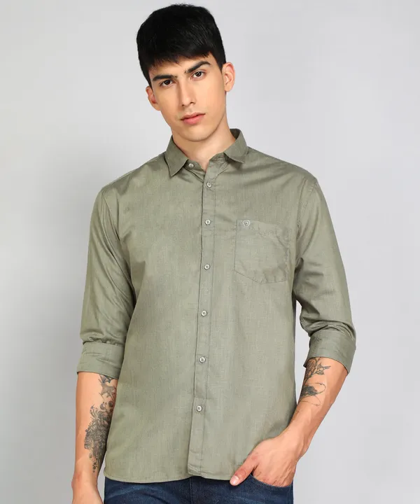 SAM AND JACK (A & A Apparel) Grey Cotton Formal Shirt for Men | Full ...