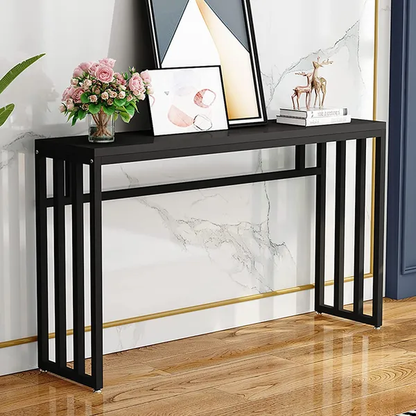 Weston Crafts Black metal console table entryway for hallway, living ...