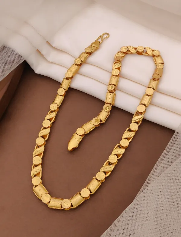 BLUSAGE The Alpha Modern Designed Koyli Chain with Leaf Design in One ...