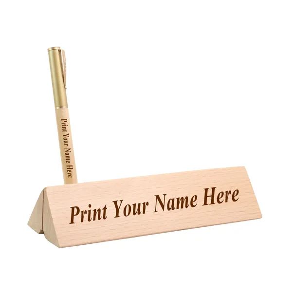 Shivom Crafts Personalised Beige Wooden Desk Name Plate For Office ...