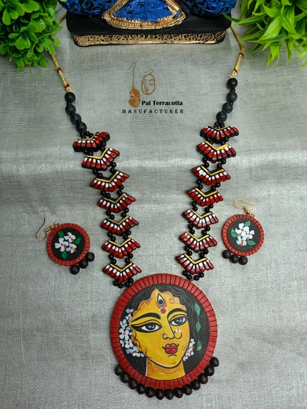 Pal Terrocotta Manufacturer Black Divine Brushstrokes Handpainted Maa ...