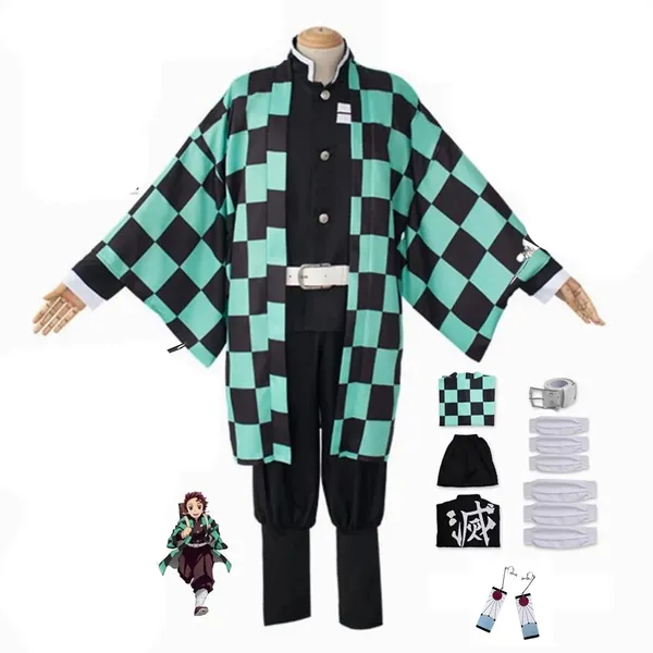 Kenma Demon Slayer Tanjiro Kamado Cosplay Kimono Clothing Uniform ...