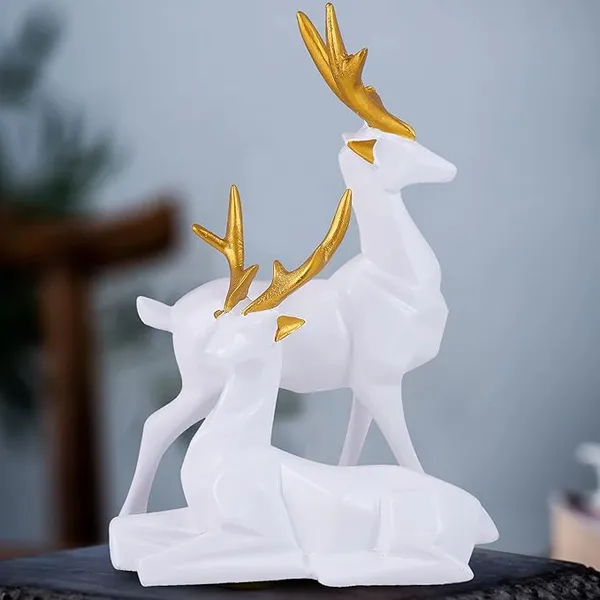 Divine DecoCrafts White Handcrafted Resin Deer Tabletop Showpiece | For ...