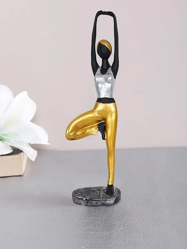 Divine DecoCrafts Handcrafted Resin Big Yoga Lady Showpiece Showpiece ...