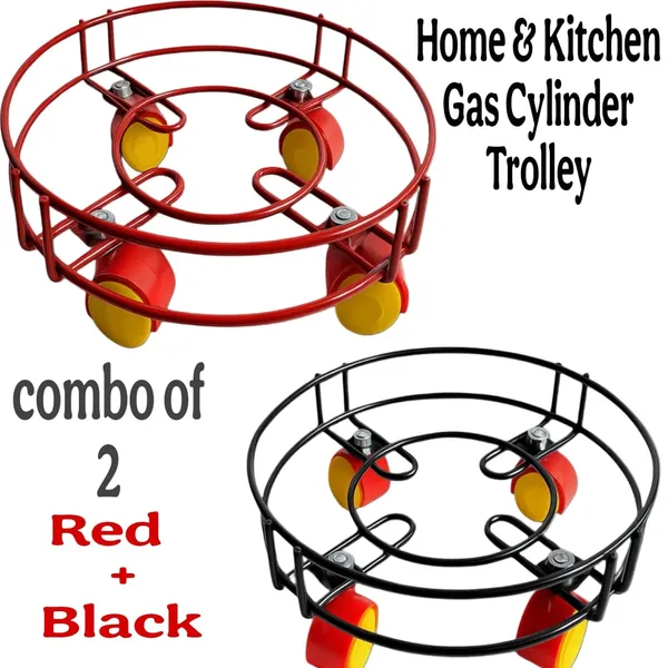 Glocy Pack of 2 - Premium Steel LPG Gas Stand With Movable Wheels ...