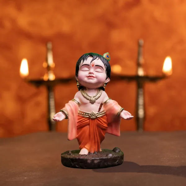 Shopping Uncle Orange Bal Gopal Idol for Car Dashboard, Home Decor ...