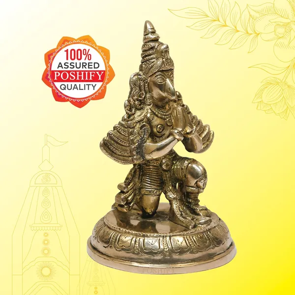 Poshify Antique Brass Premium Garuda Vishnu Vahan Murthi Count Of 1 ...