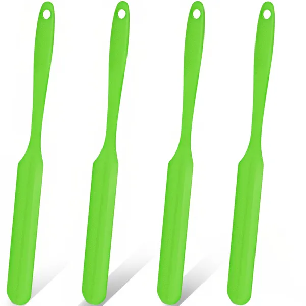 BASKETY Long Handle Silicone Non-Stick Rubber Scraper Spatula 4 Pcs ...