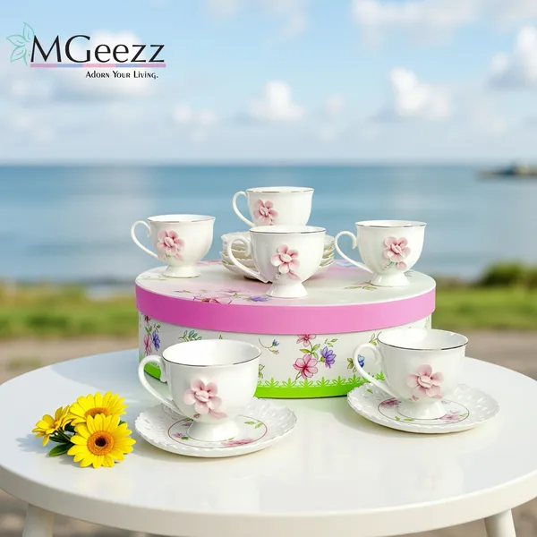 MGeezz Elegant 3D Flower Tea cup Small Pack of 6 Price in India - Buy ...