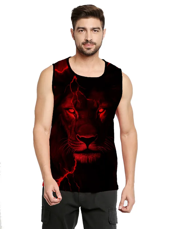 Blacksmithx Red Lion Printed sleeeveless sando tank top gym & street ...