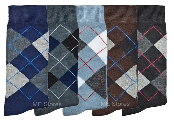 ME Stores Pack Of 5 Mercerised Cotton Long Full Length Socks For Men ...