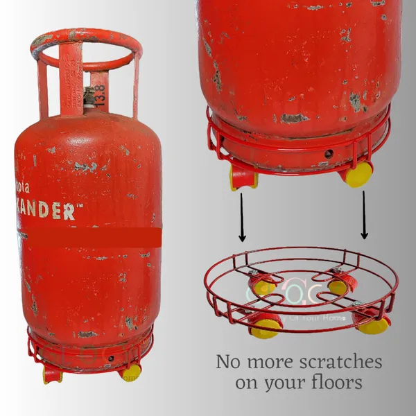 Glocys Pack Of 2 Red & Black Premium Steel Lpg Gas Stand With Movable ...