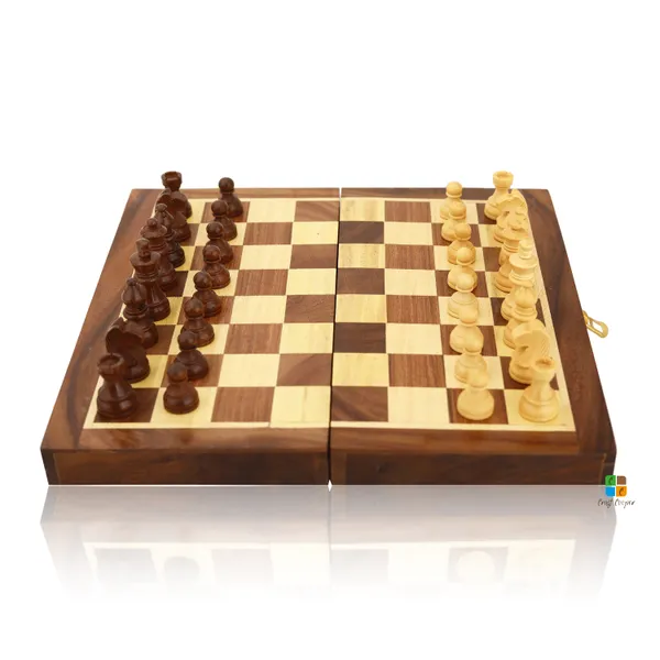 Craft Cooper Craft Cooper Folding Wooden Chess Board Set Game Handmade ...