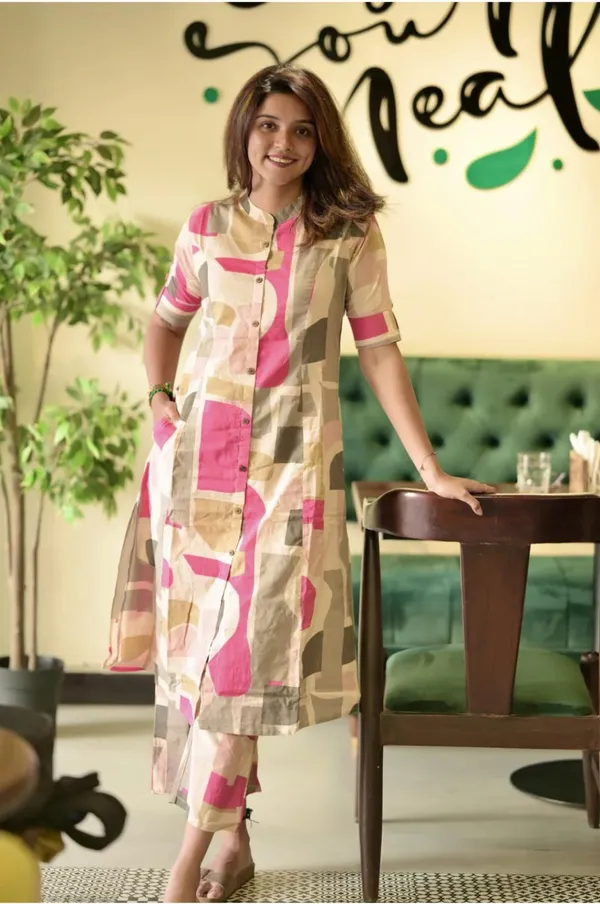 Libas Libas Trendy Multicolor Abstract Print Cotton Co-ord Set Price in ...