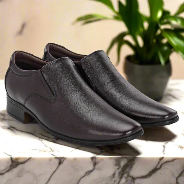 Vorth Shoes Brown Comfortable Genuine Leather Slip on Shoes for Men ...
